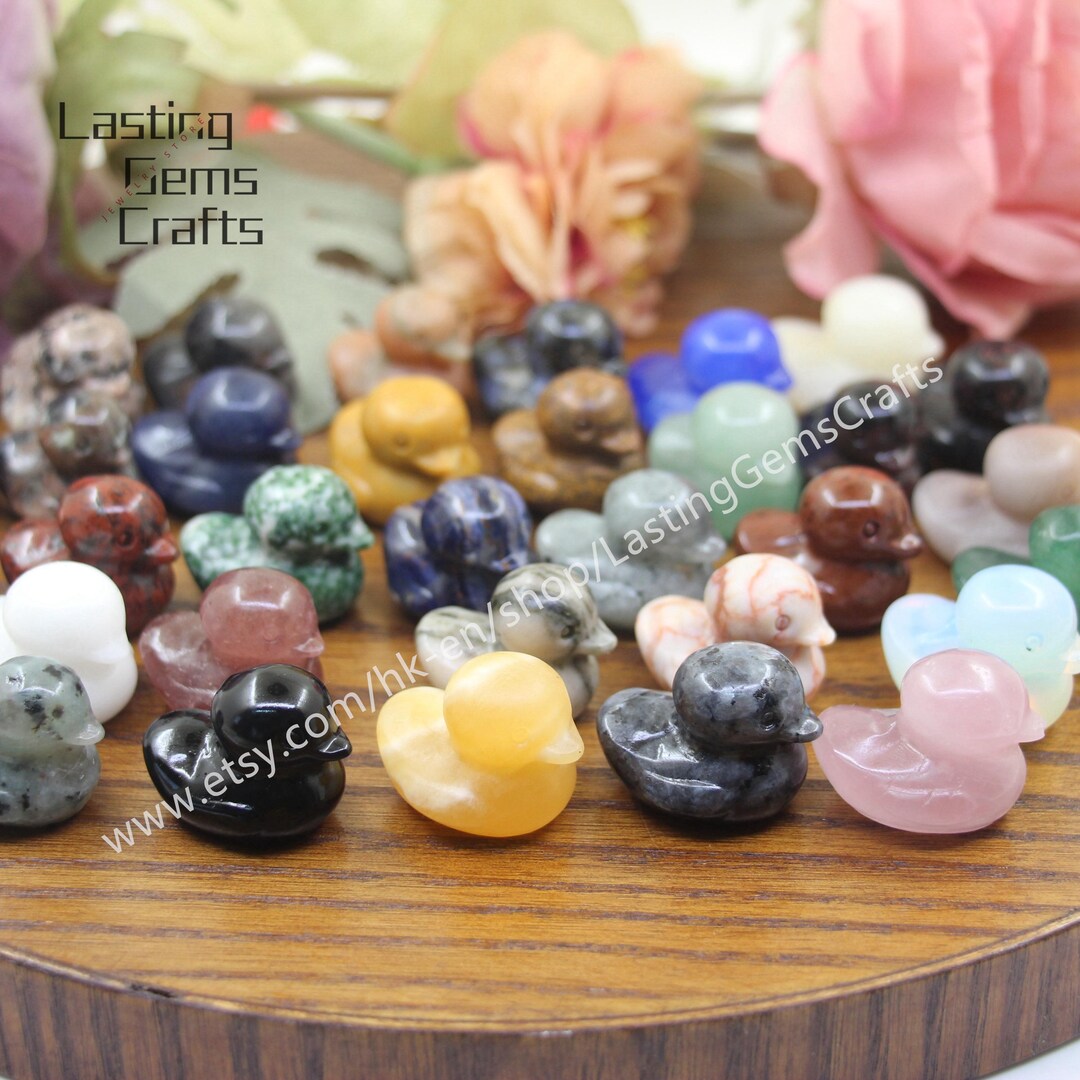 1.2" Healing Crystal Duck Statue,hand Carved Duck Figurine Home ...