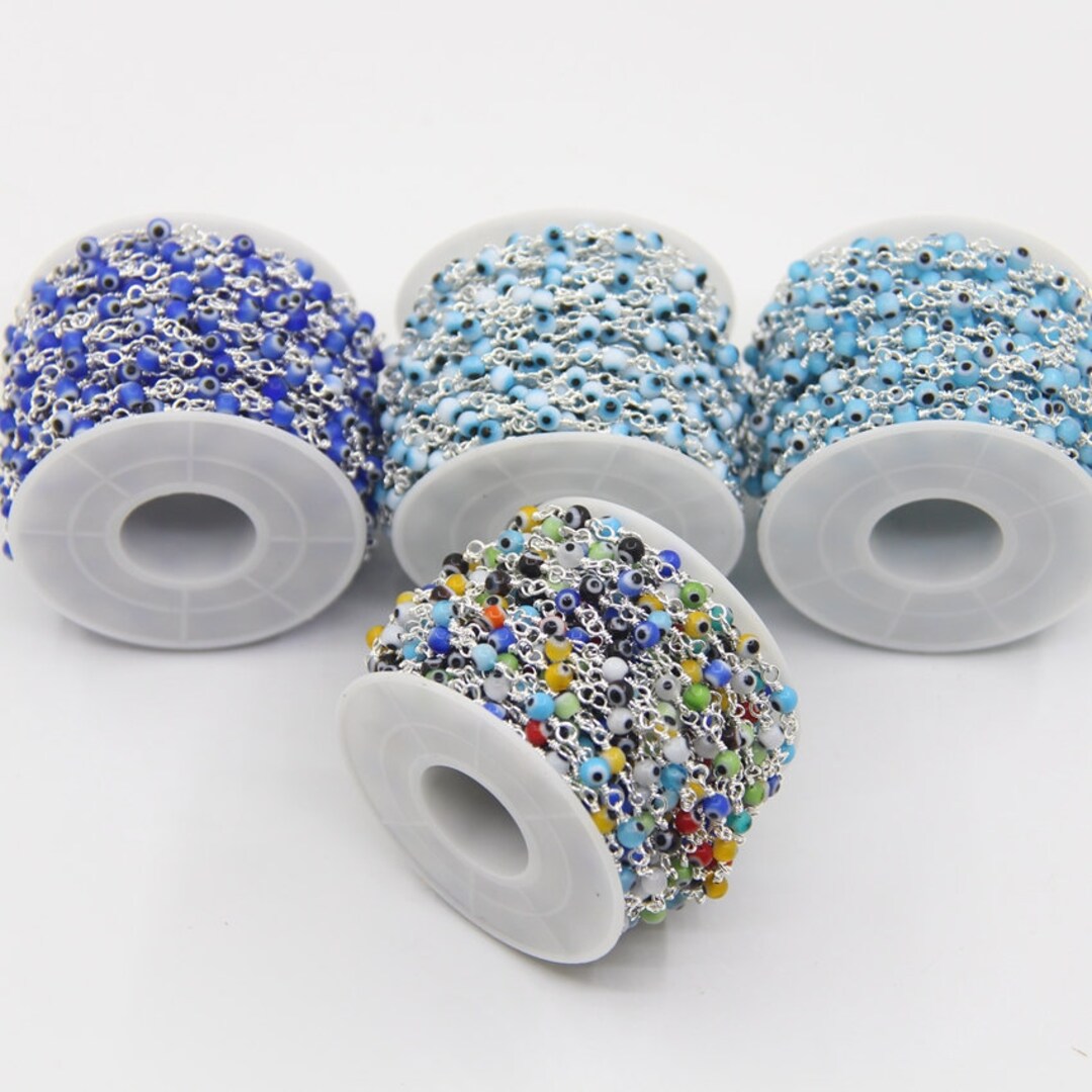 10 Feet,4mm,colourful Round Enamel Beads Rosary Chains,coloured Glaze ...