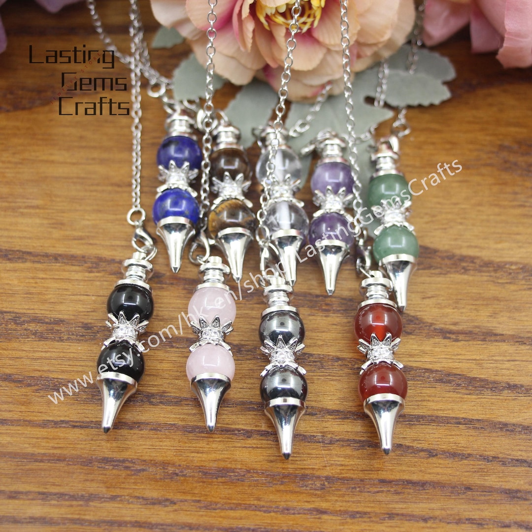Round Ball Pendulum,gemstone Point Pendulum Pendant,healing Crystal ...