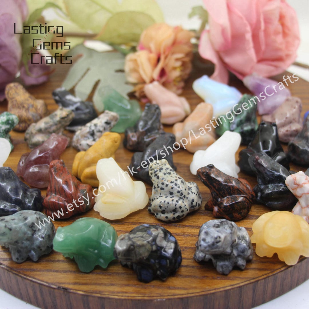 1.5 Inches Natural Gemstone Frog Statue,hand Carved Animal Figurine ...