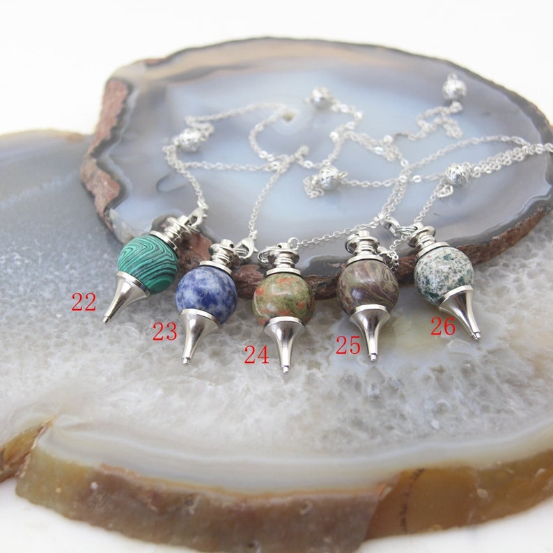 Round Shape Quartz Pendulumnatural Stone Point Pendulum - Etsy