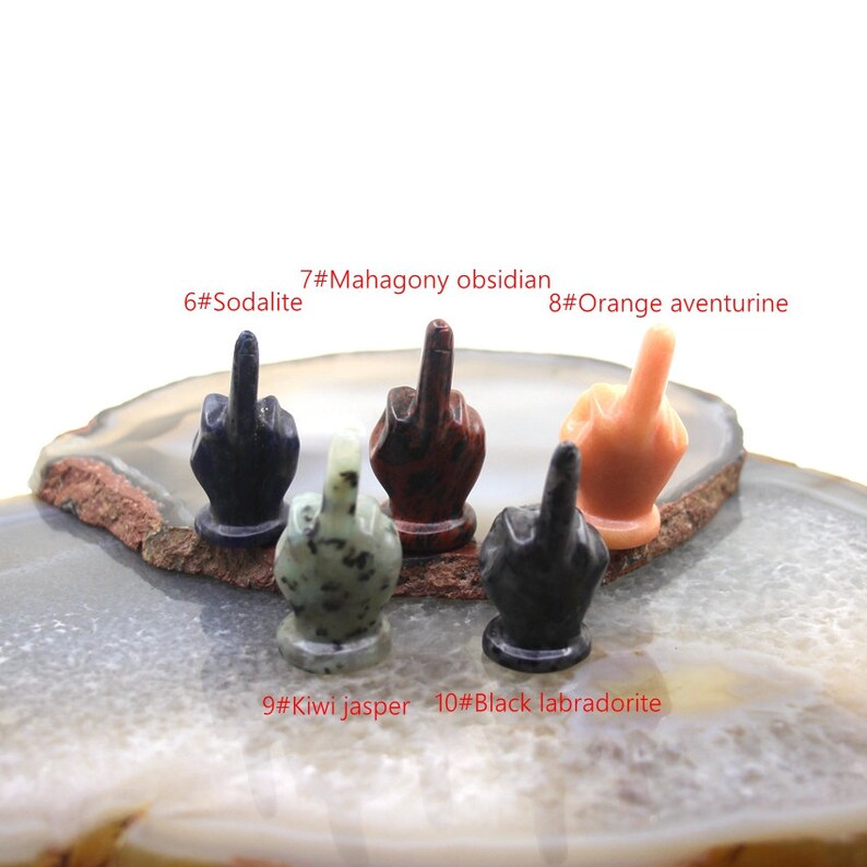 2 Inch Natural Stone Middle Finger Statuecreative - Etsy