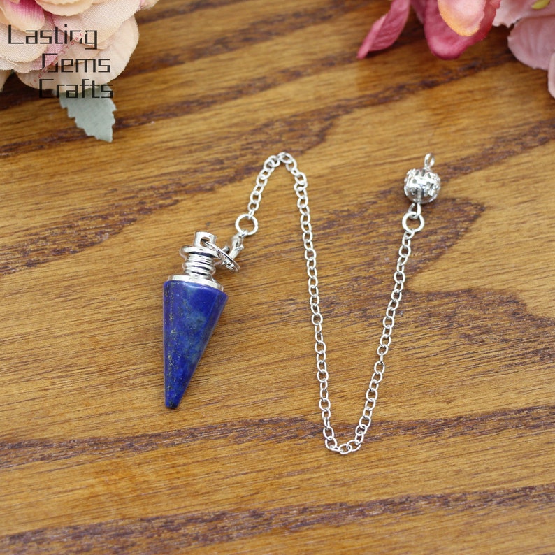 Gemstone Point Pendulum, Healing Crystal Necklace, Divination Tool - Etsy
