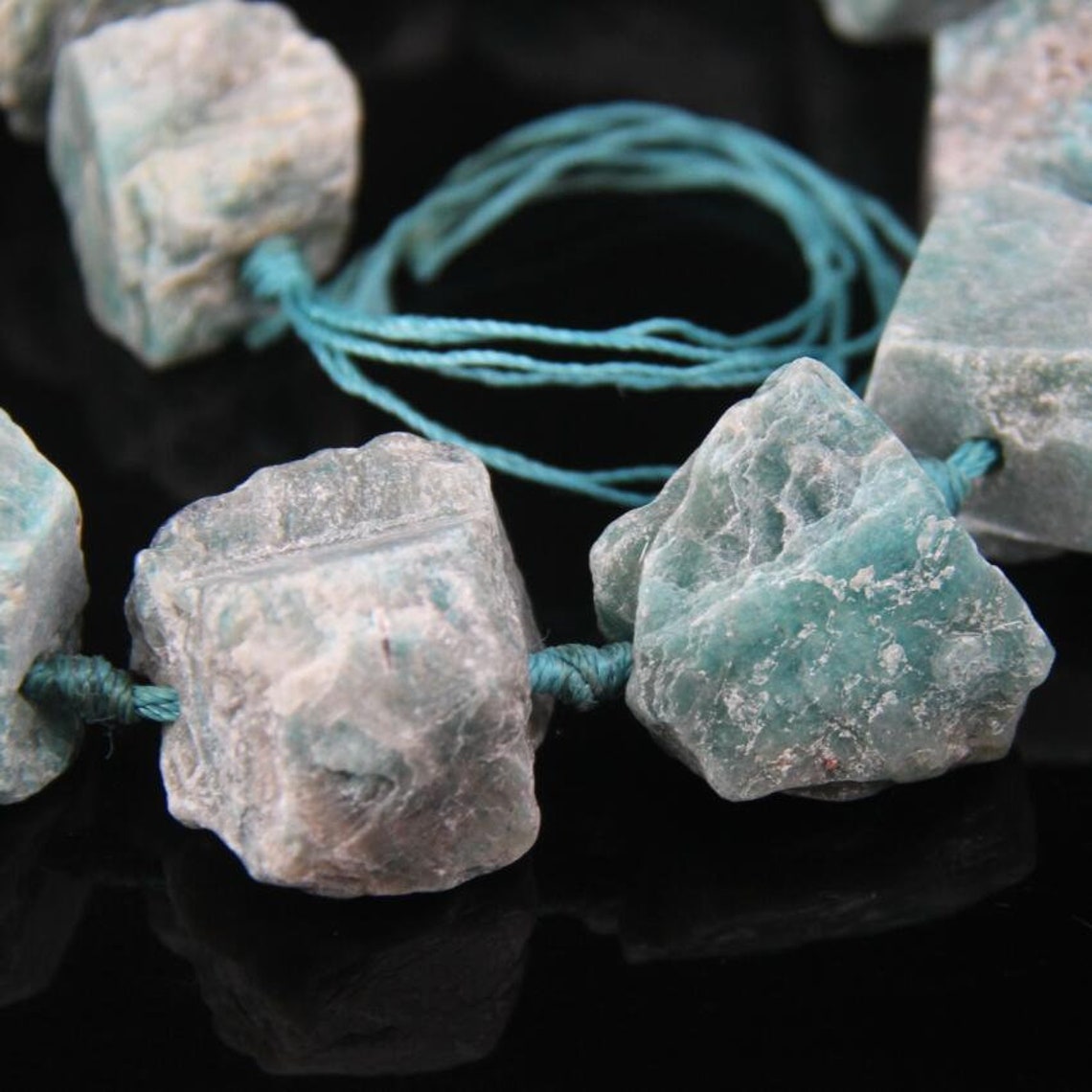 Full Strandbig Hole Raw Peru Amazonite Rough Nuggets Loose | Etsy