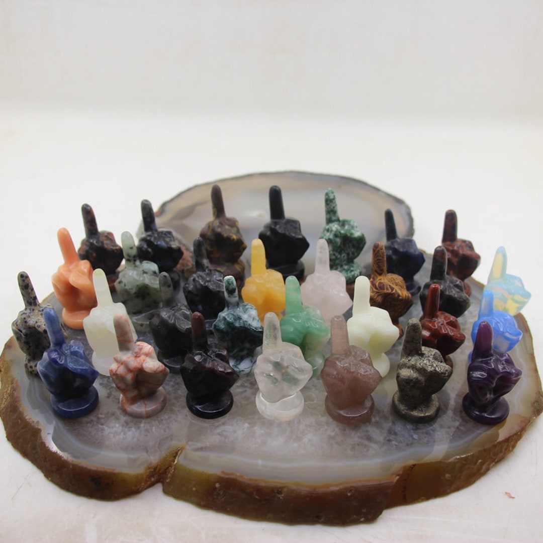 2 Inch Natural Stone Middle Finger Statue,creative Gesture,healing ...