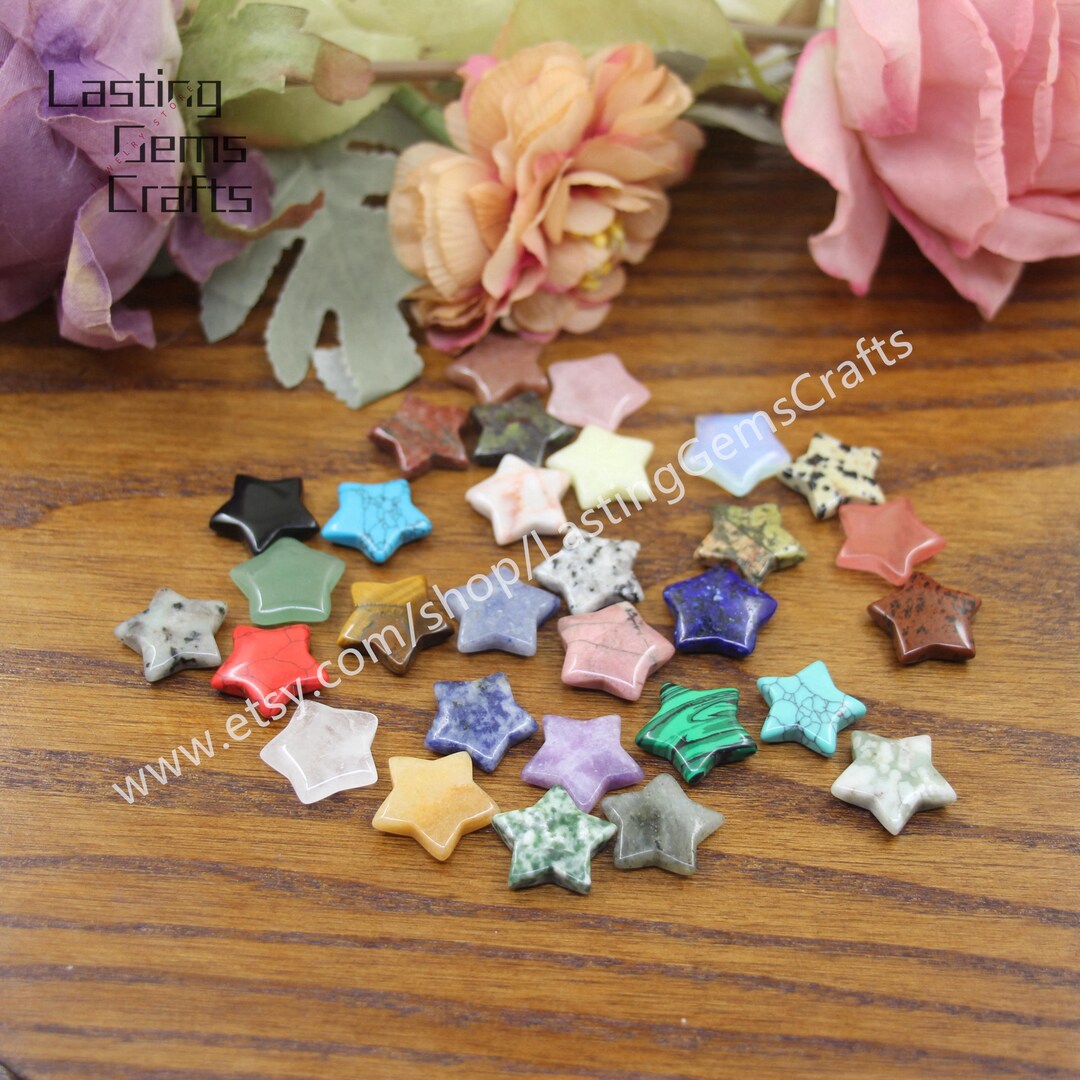 20mm Natural Gemstone Stars Carved Statue,healing Crystal Reiki Quartz ...
