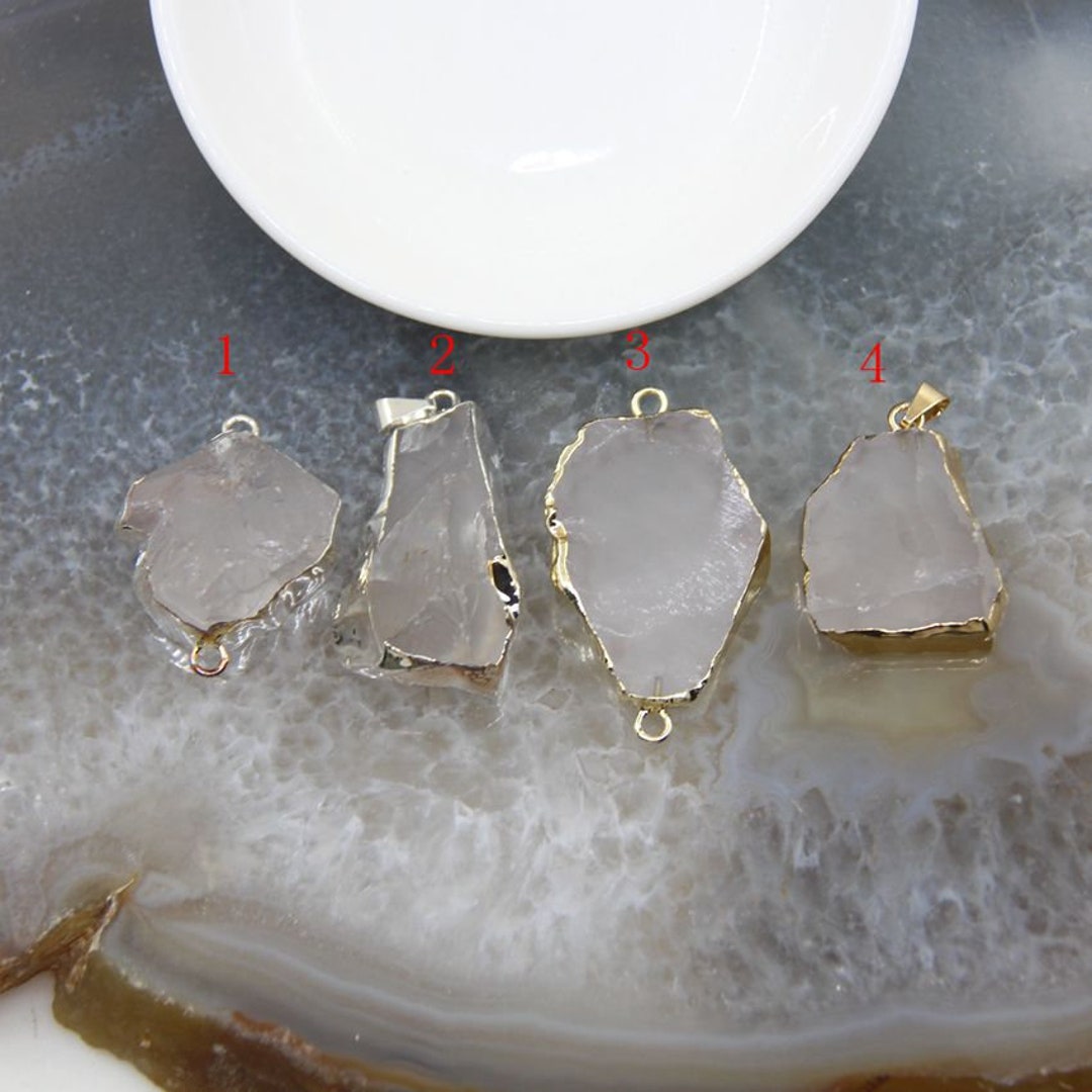 1-10pcs Natural Rough Crystal Slice Pendants Jewelryraw - Etsy