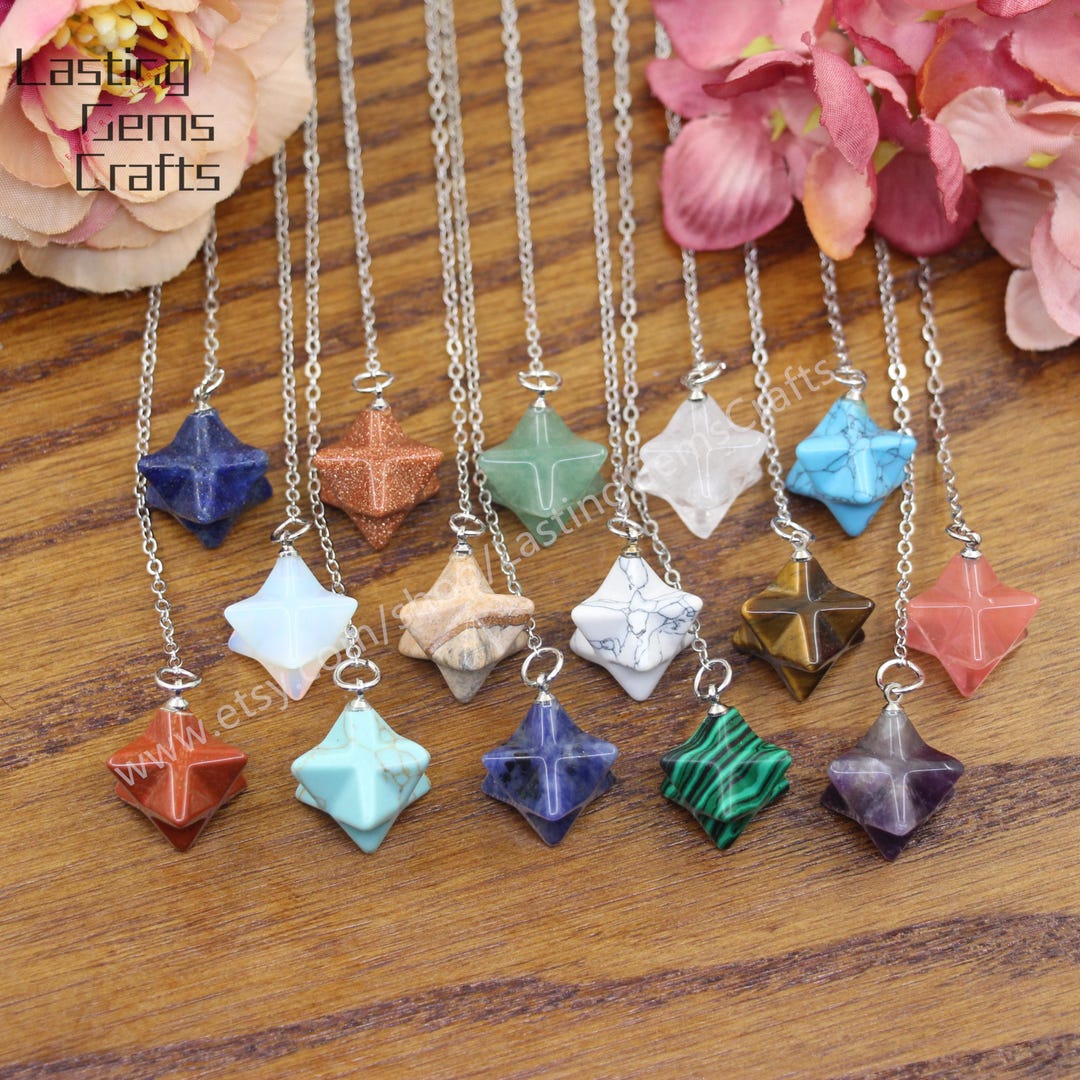 Natural Stone Merkaba Star Pendulum Pendant,quartz Pendulum,healing ...