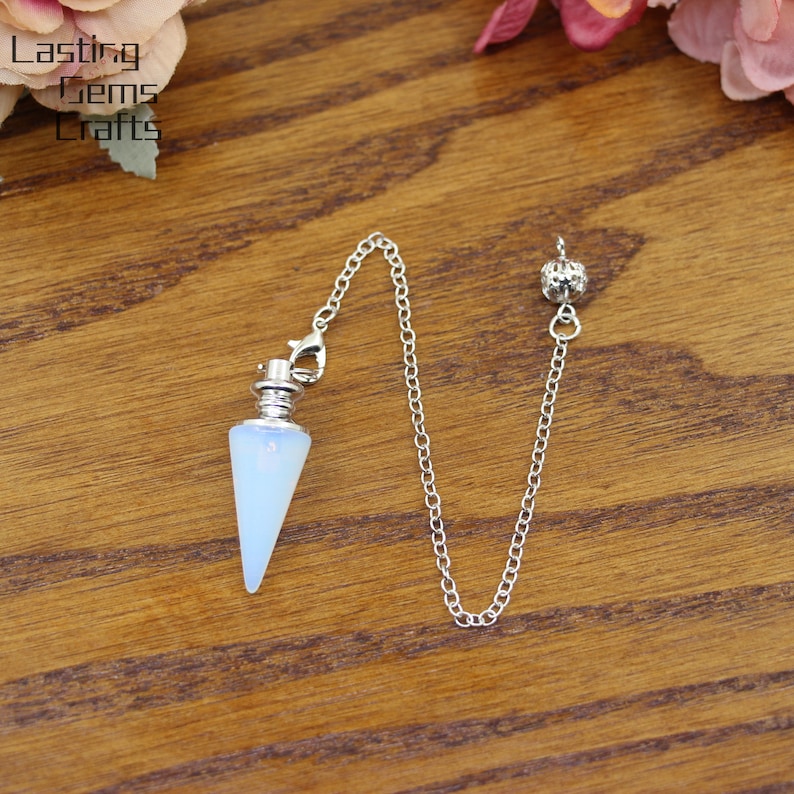 Gemstone Point Pendulum, Healing Crystal Necklace, Divination Tool - Etsy