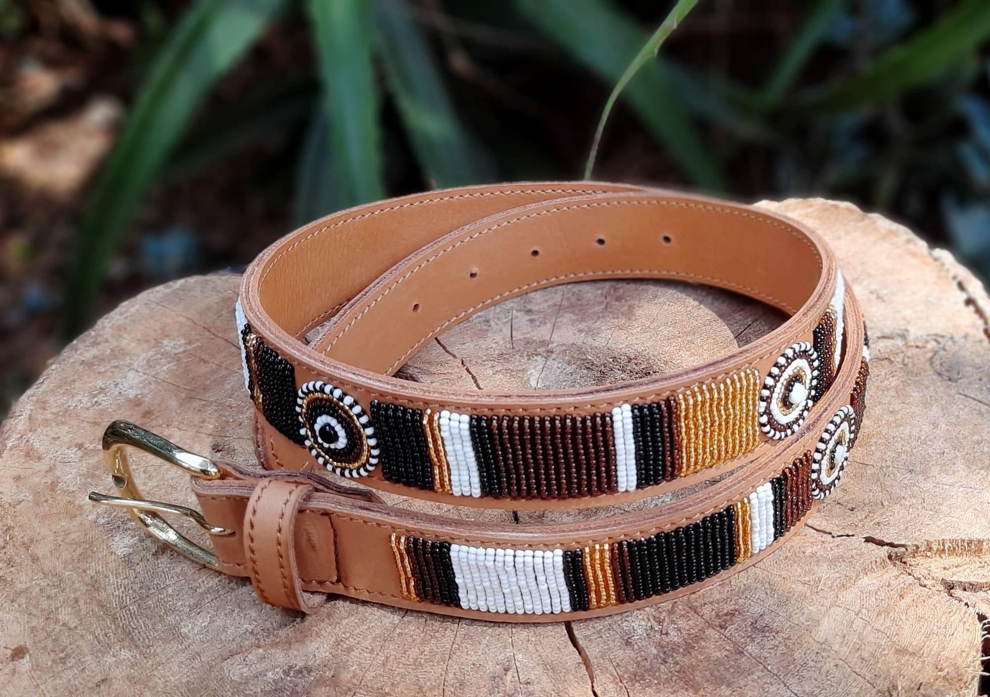 Masai belt Leather belt Beaded belt Handmade belt Maasai | Etsy