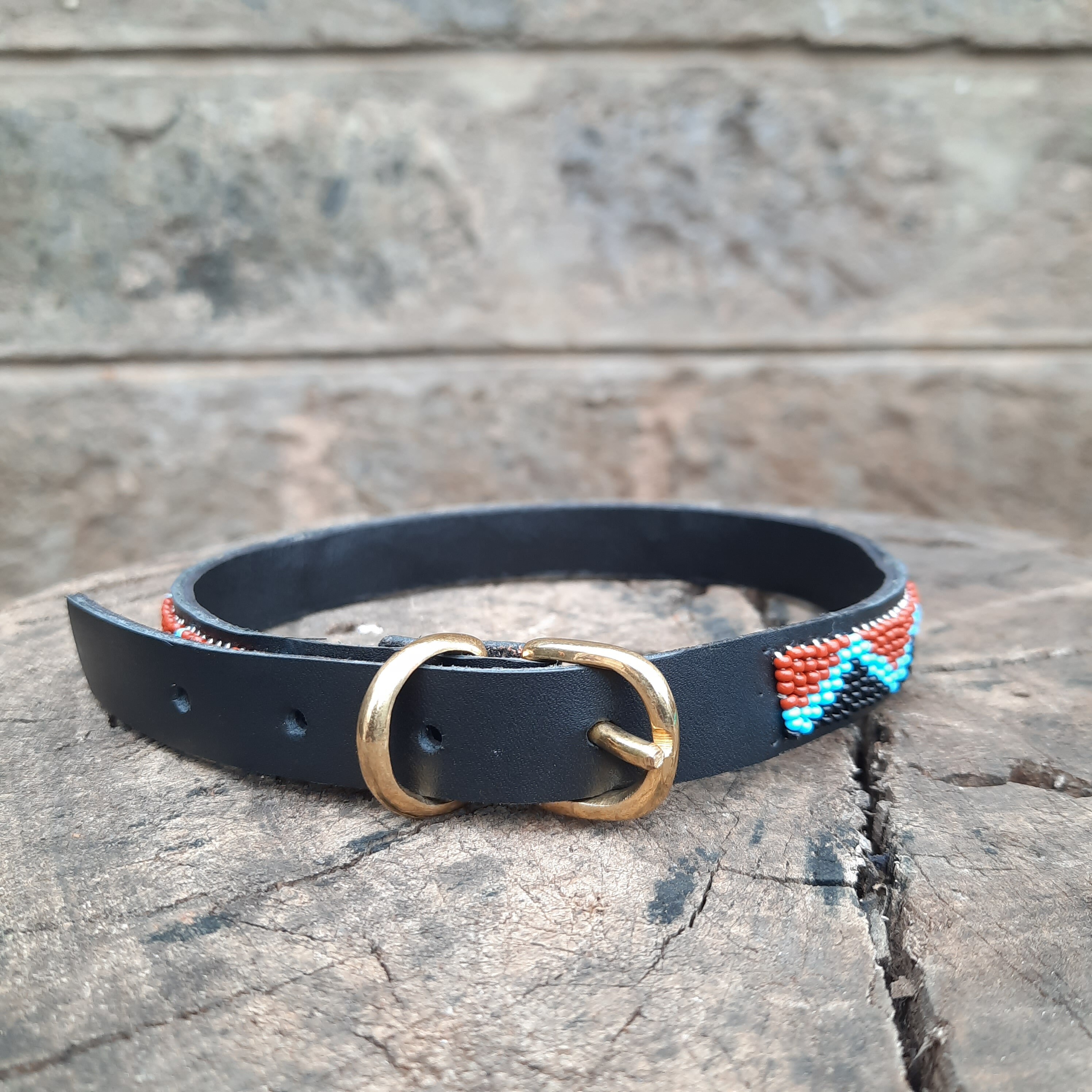 Small Dog Collar Leather Dog Collar Beaded Dog Collar | Etsy