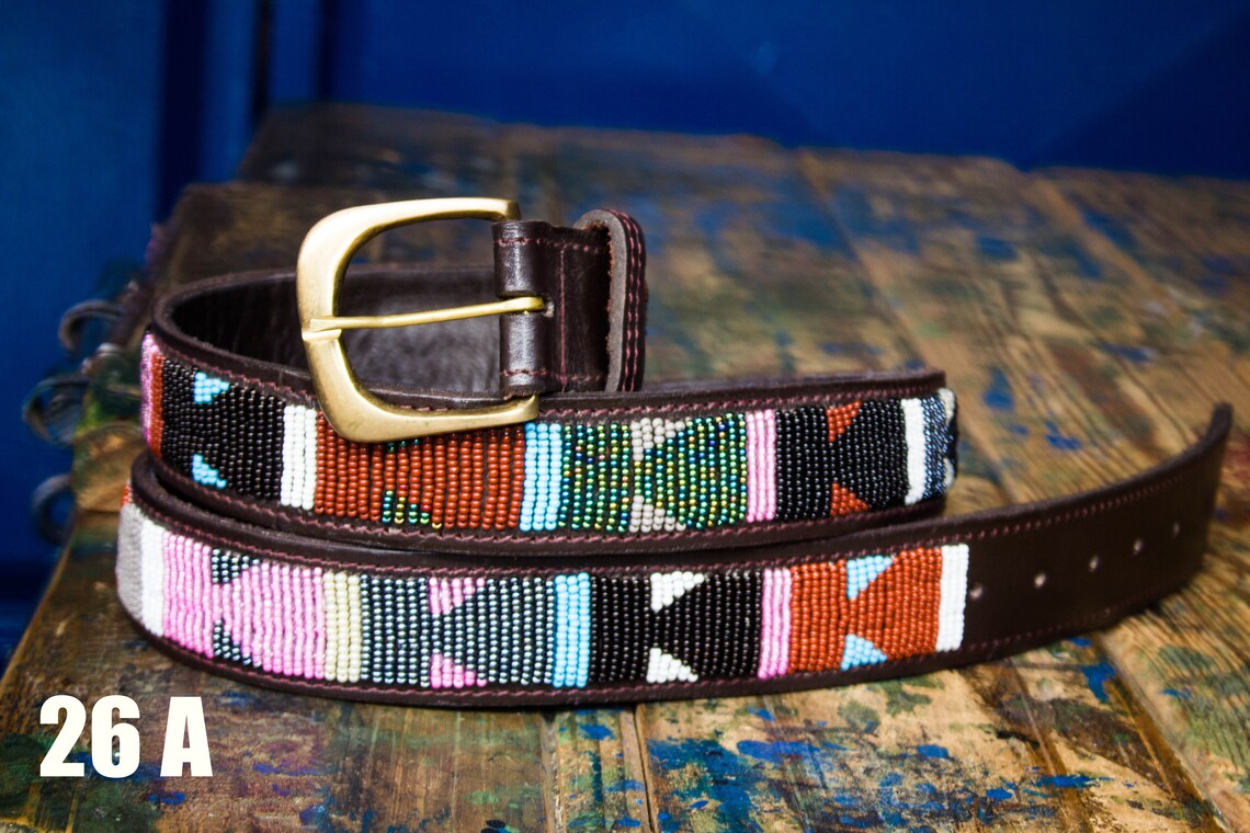 Masai Belt Leather Belt Beaded Belt Handmade Belt Maasai | Etsy