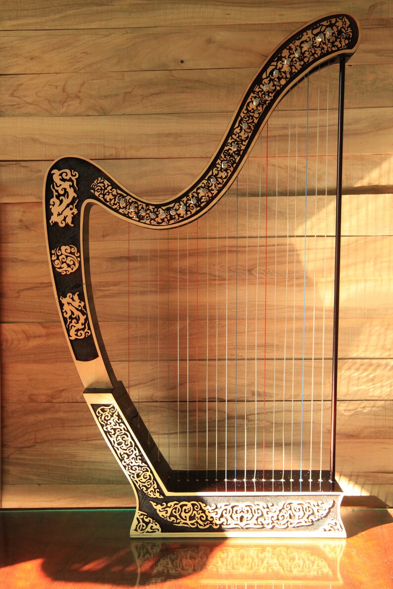Asian harp. Kong hou . 21 strings. Harp of the Imperial Han | Etsy
