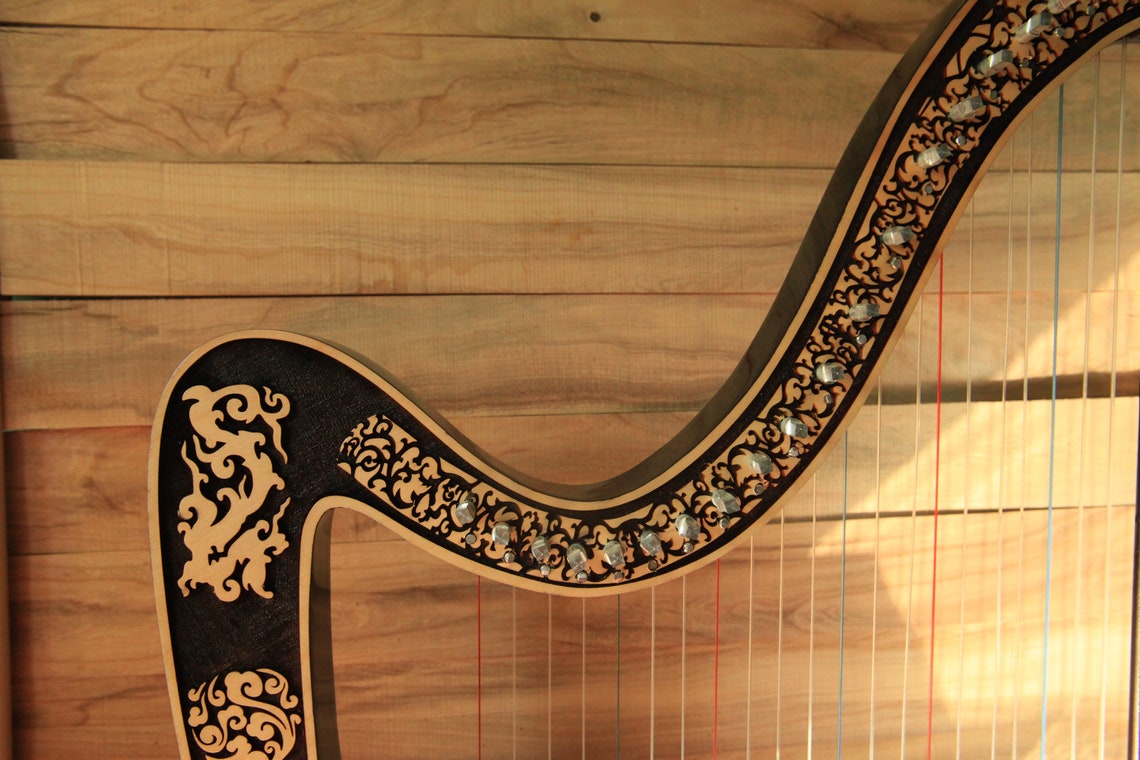 Asian harp. Kong hou . 21 strings. Harp of the Imperial Han | Etsy