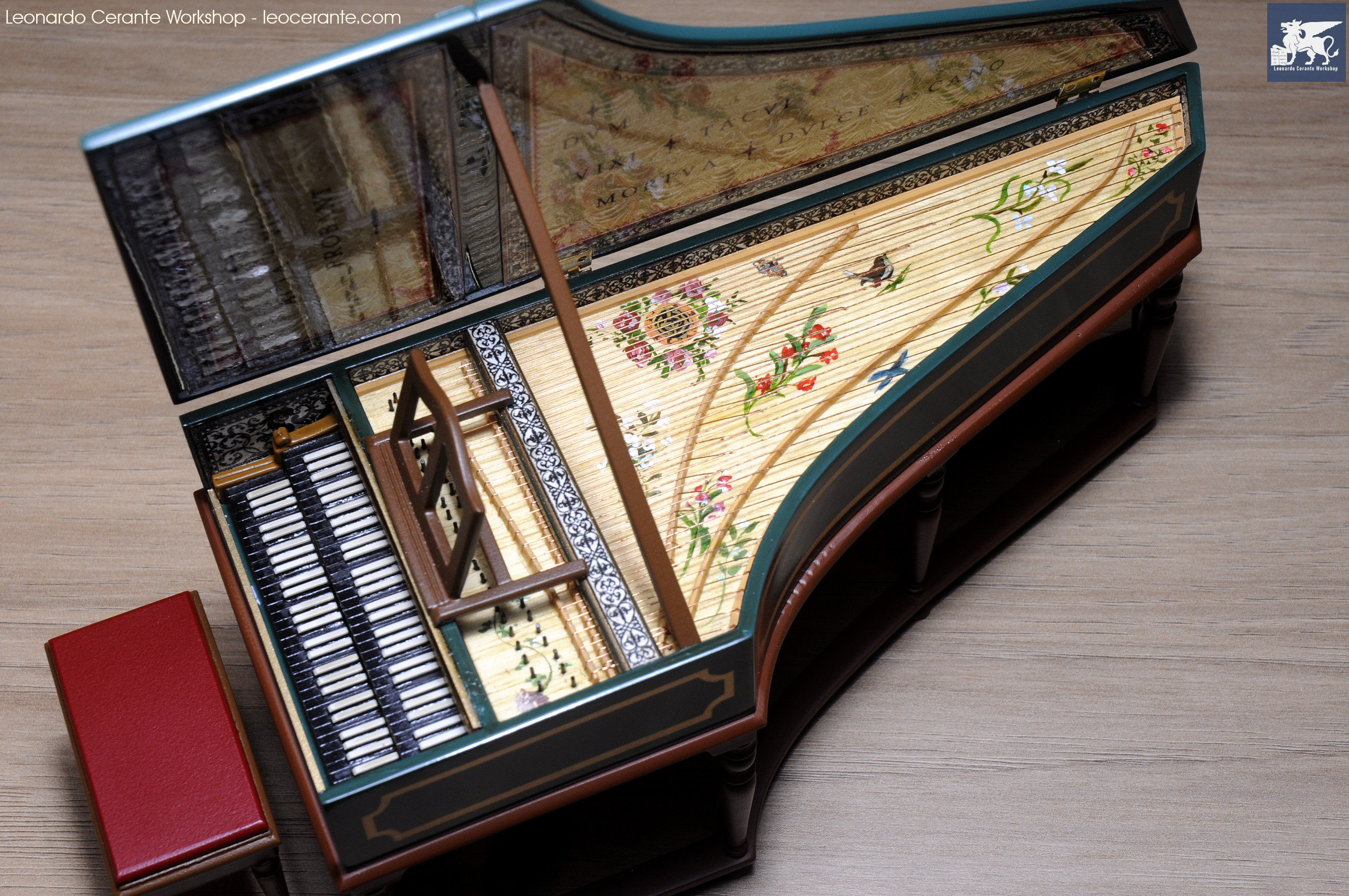 1:12 Scale Model Flemish Style Double Harpsichord With Inner Lid ...