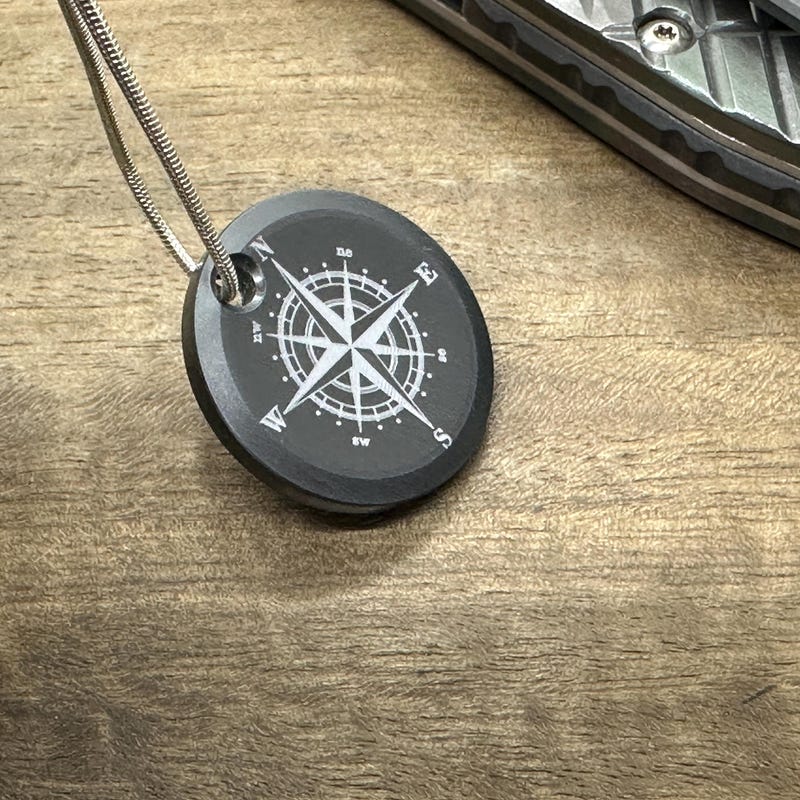 Engraved Compass Keychain - Etsy