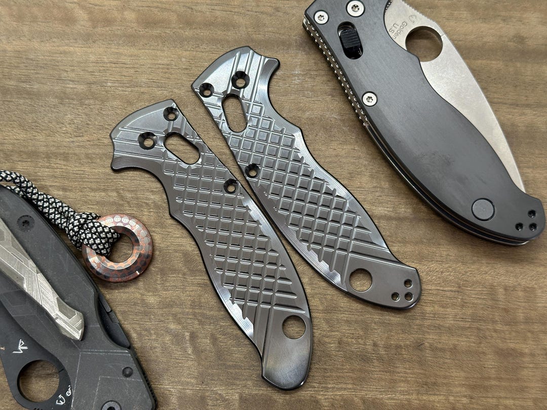 Polished FRAG Milled Zirconium Scales for Spyderco MANIX 2 Birthday ...