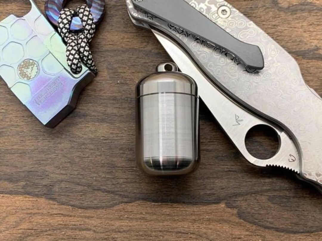 Keychain Greek Ascoloy Pill Box Pocket Pill Case Stash Box Meton-vault ...
