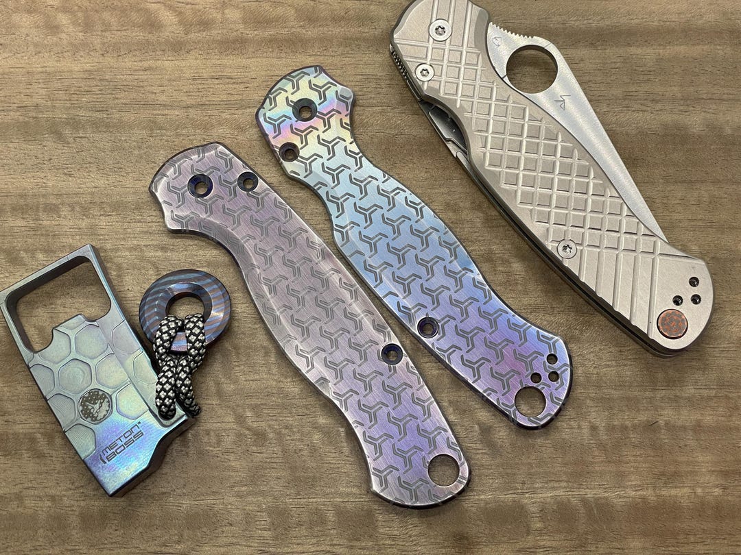 TURBO Flamed Titanium Scales for Spyderco Paramilitary 2 PM2 Birthday ...