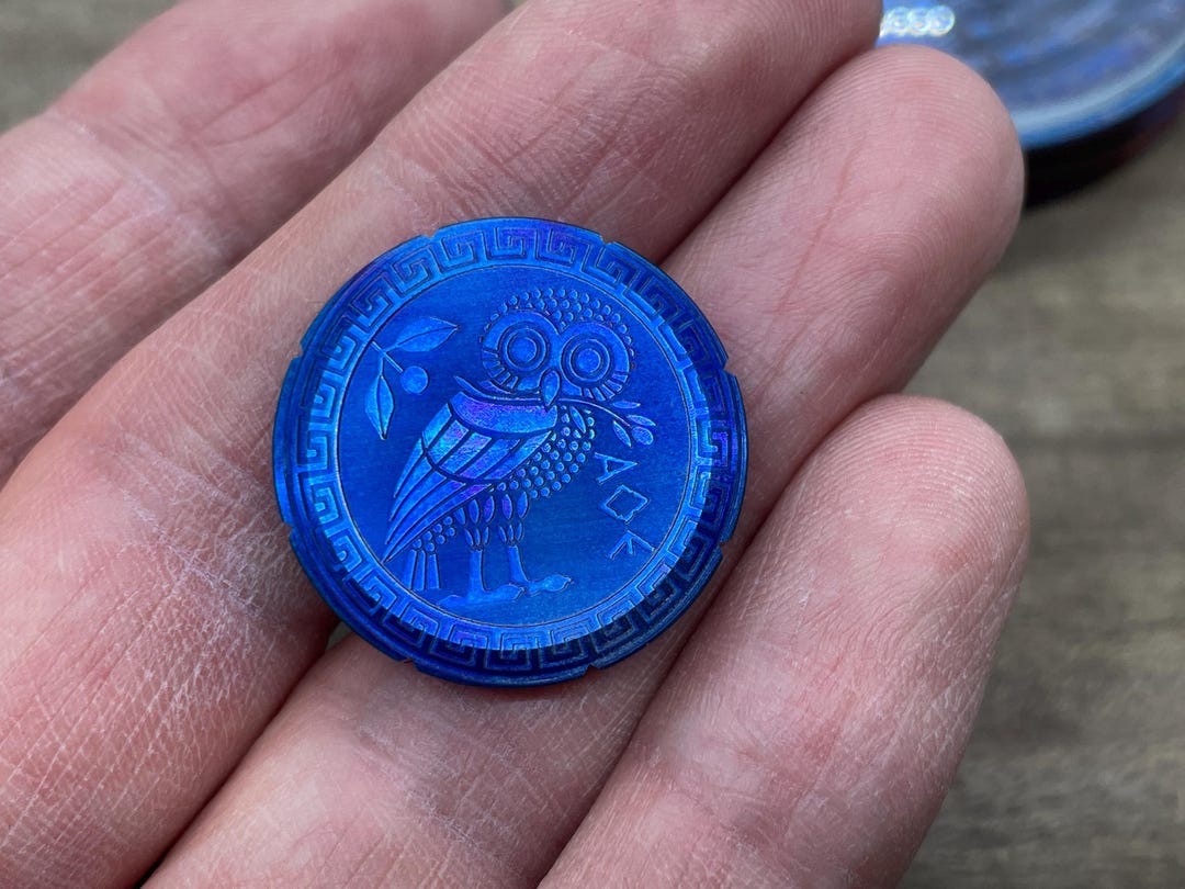 The OWL Flamed Titanium Spinning Worry Coin Spinning Top Birthday Gift ...