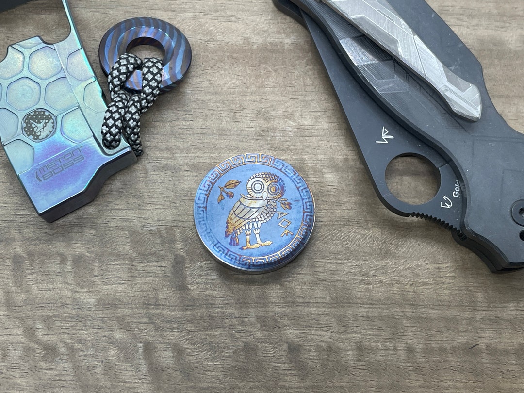 4 Sizes the OWL Titanium Heat Ano Engraved Worry Coin Birthday - Etsy