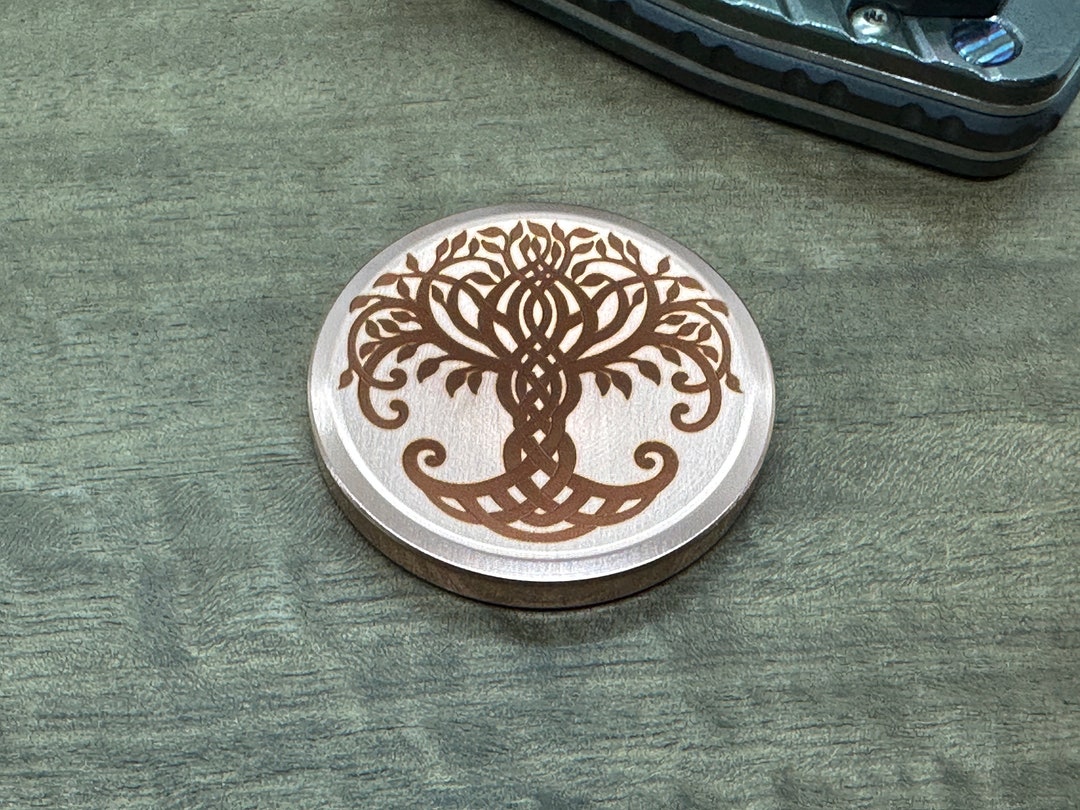 3 Sizes TREE of LIFE / Celtic Cross Copper Worry Coin Birthday - Etsy