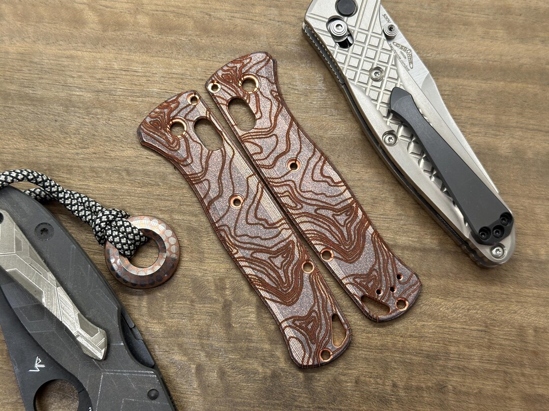 TOPO Battleworn Engraved Copper Scales for Benchmade Bugout 535 Birthday Gift Idea Christmas ...