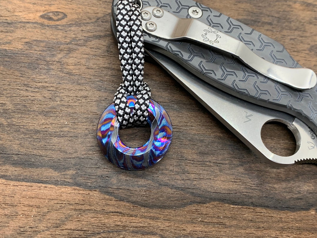 Zircuti MOSAIC Black Timascus Lanyard Bead Paracord Bead Birthday Gift ...