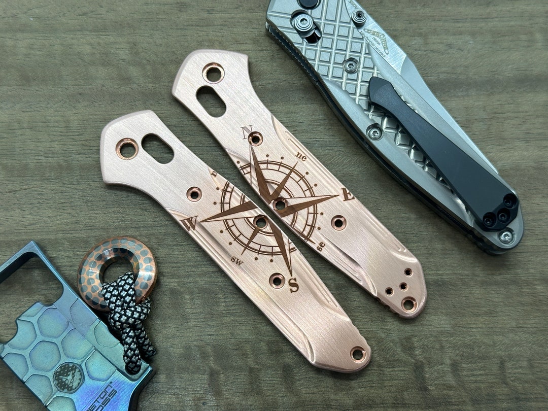COMPASS Engraved Copper Scales for Benchmade 940 Osborne Birthday Gift ...