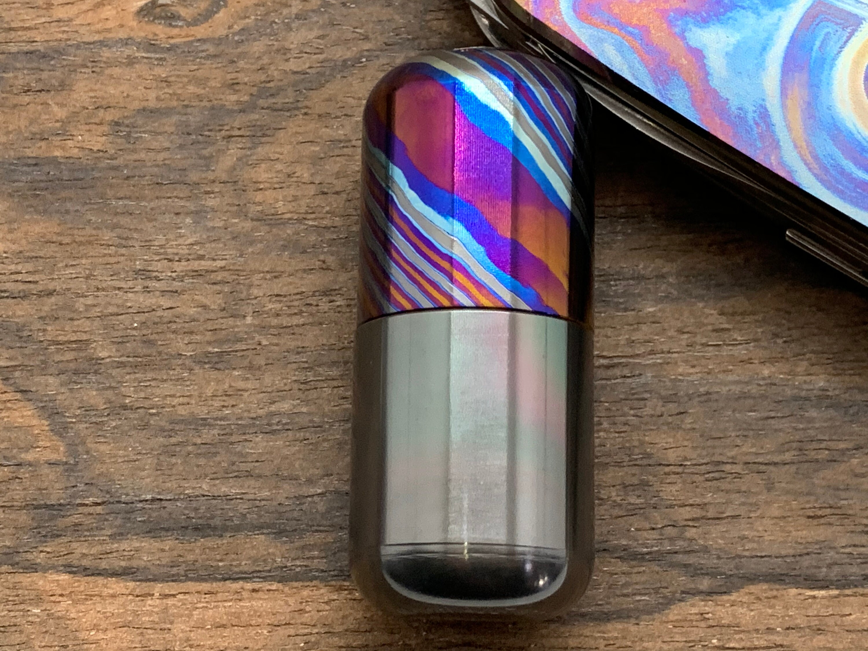 Tall Zircuti Black Timascus Black Zirconium Pocket Pill Box - Etsy