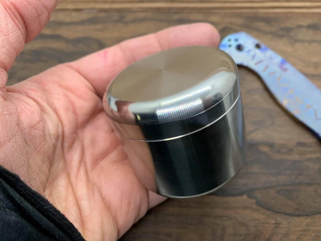 Tall GIGA Polished Titanium Meton-vault Candy Box Pill Box Stash Box ...