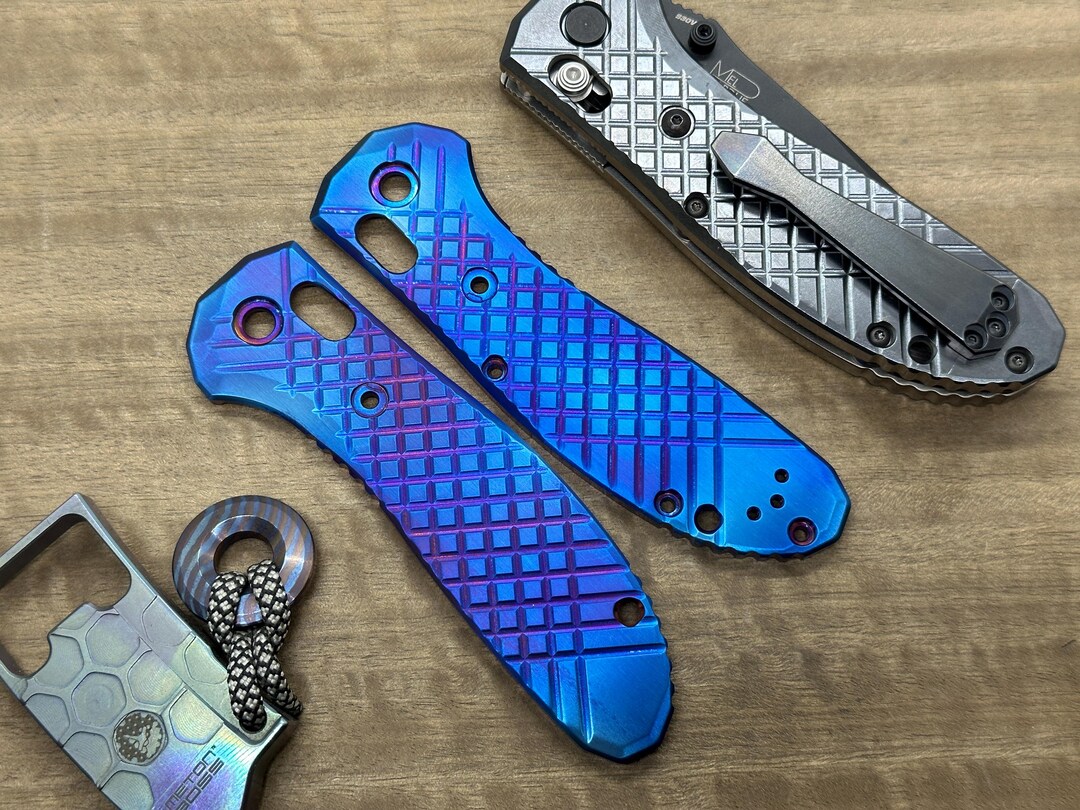 FRAG Milled Flamed Titanium Scales for Benchmade GRIPTILIAN 551 & 550 ...