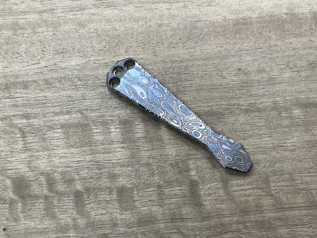 RAINDROP Timascus Pattern Heat Ano Dmd Titanium CLIP for Most Benchmade ...