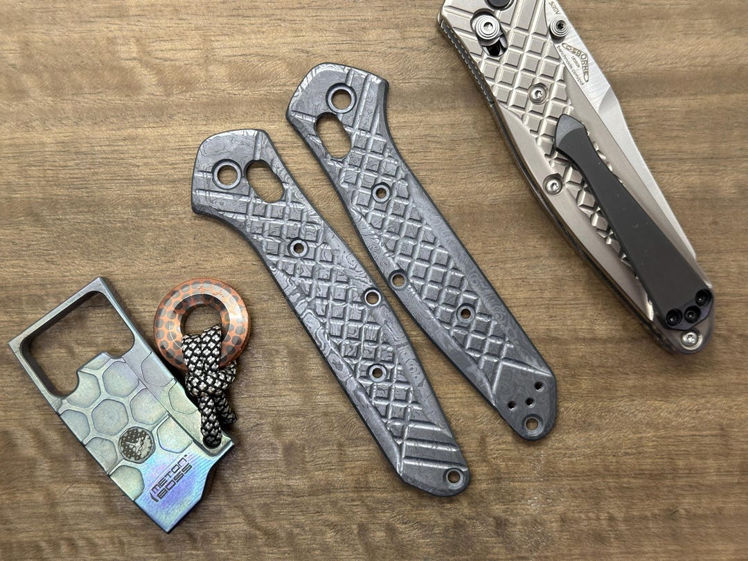 ALIEN Black FRAG Cnc Milled Titanium Scales for Benchmade 940 Osborne ...