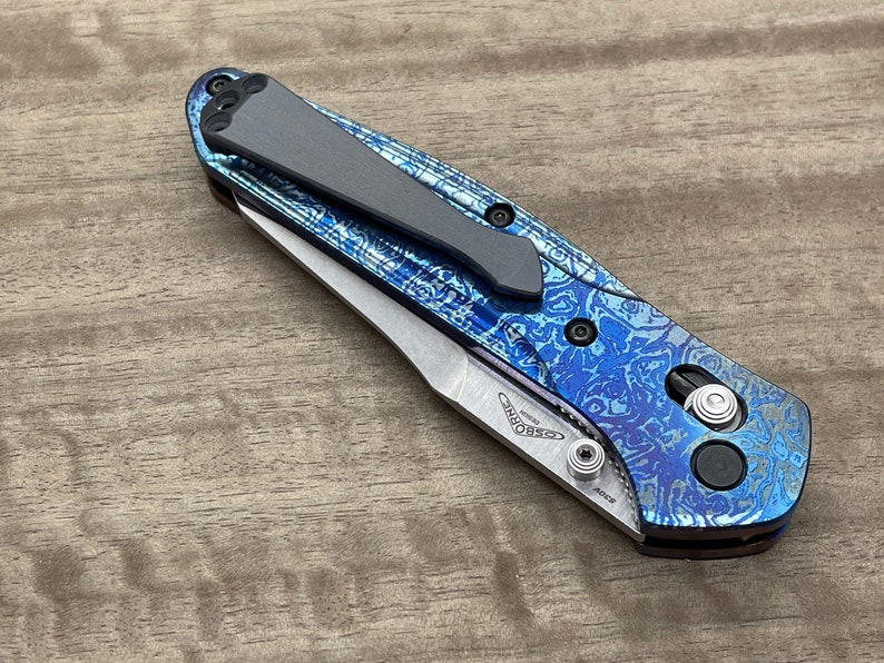 Flamed Blue ALIEN Heat Ano Titanium Knife Scales for Benchmade - Etsy