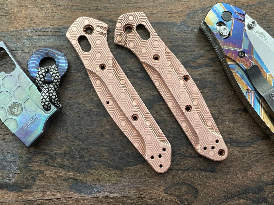 HONEYCOMB Engraved Copper Scales for Benchmade 940 Osborne Birthday ...
