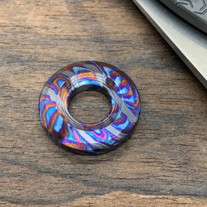 Zircuti MOSAIC Black Timascus Lanyard Bead Paracord Bead Birthday Gift ...