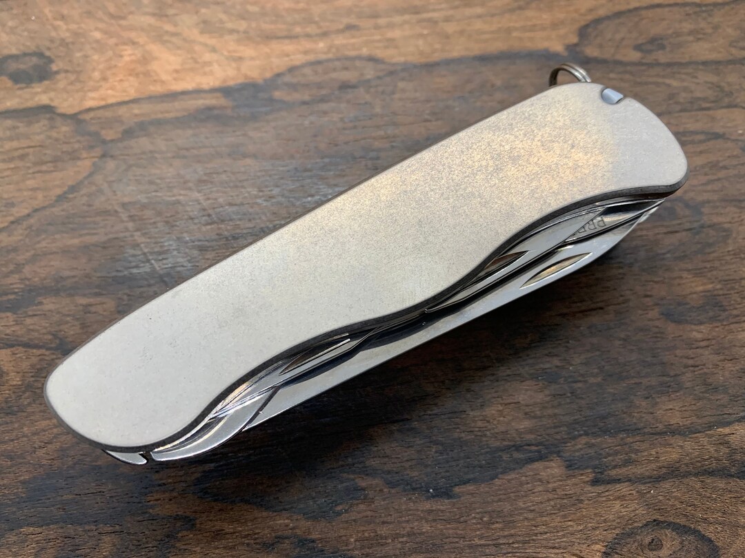 111mm Tumbled Titanium Scales for Swiss Army SAK Birthday Gift Idea ...