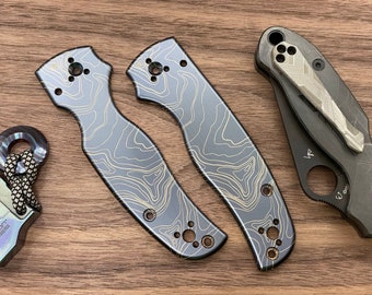 Flamed CIRCUIT BOARD Engraved Titanium Scales for Spyderco - Etsy