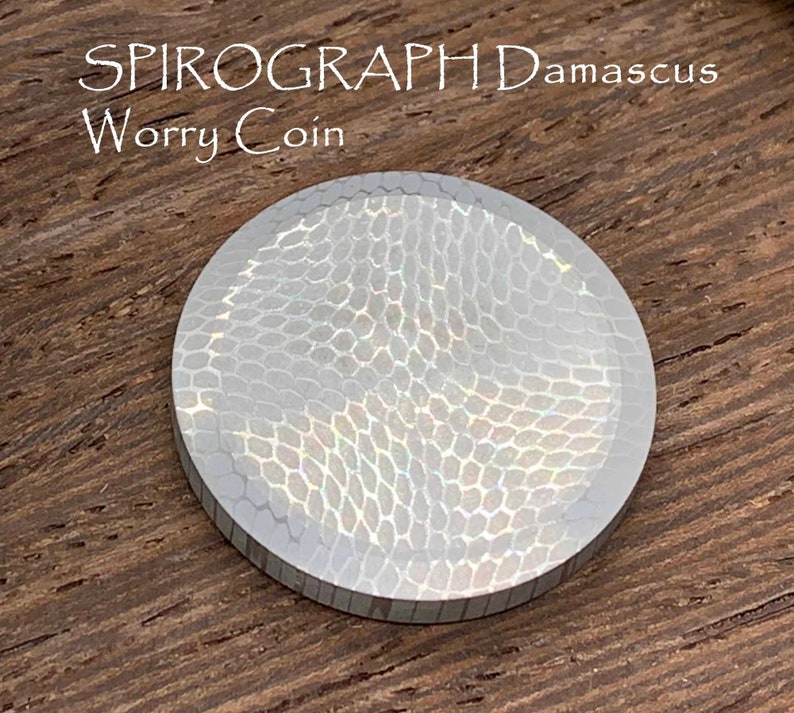 SPIROGRAPH Damascus Steel Worry Coin Anxiety Relief Metonboss - Etsy