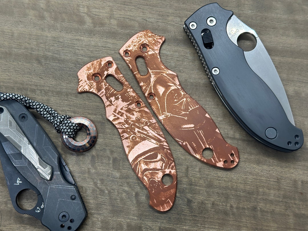 STAR WARS Engraved Copper Scales for Spyderco MANIX 2 Birthday Gift ...