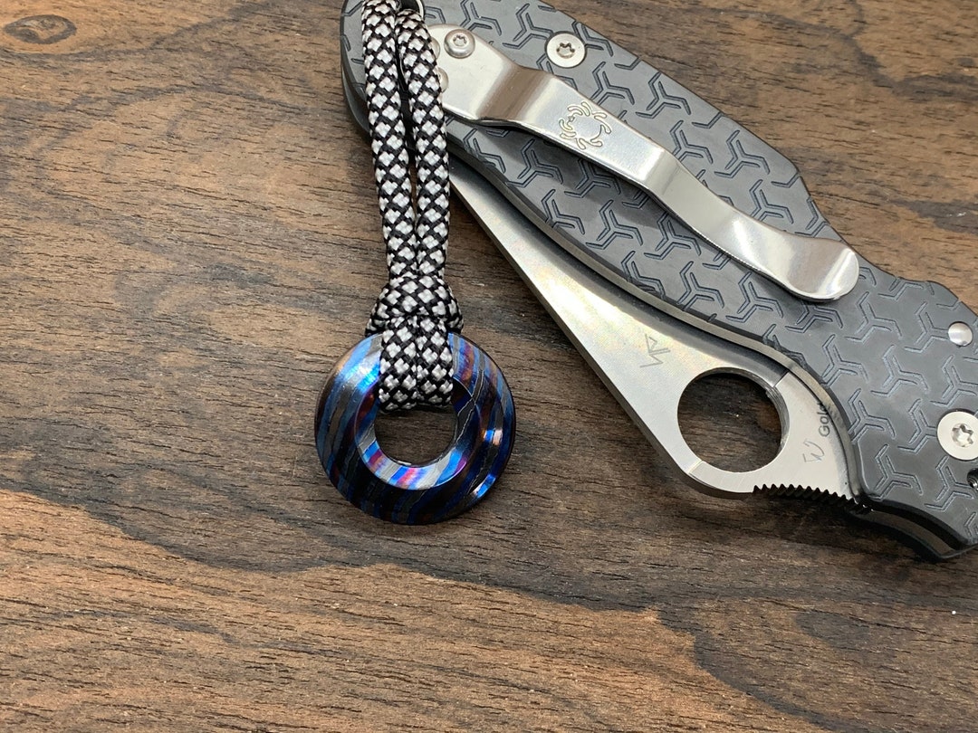 Zircuti TWIST Black Timascus Lanyard Bead Paracord Bead Dog Tag ...