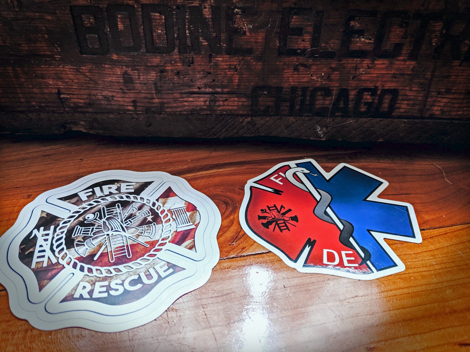 Weathered American Flag Firefighter Fire Rescue Department Vinyl Die ...