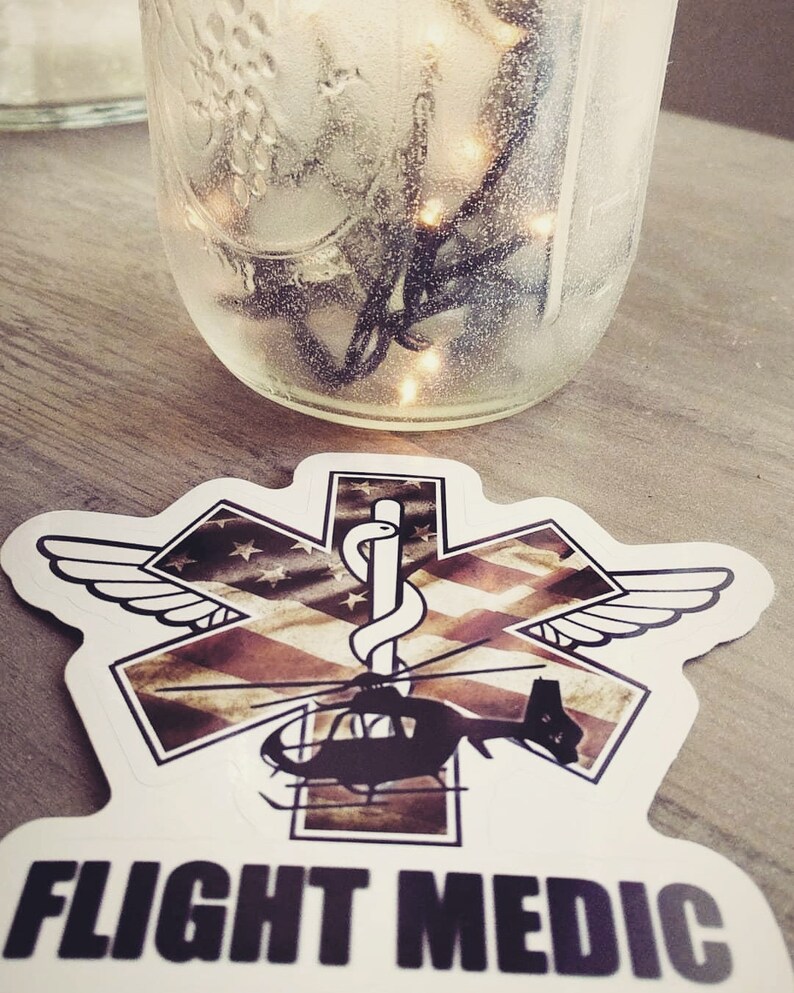 Weathered American Flag Flight Paramedic Medic EMS Star of Life Vinyl ...