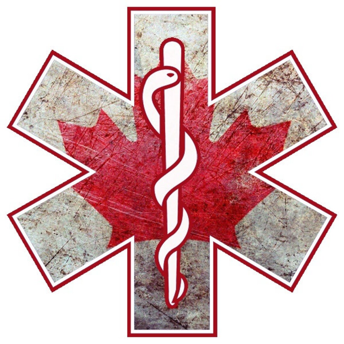 Distressed Canadian Flag Paramedic/emt/emr EMS Star of Life - Etsy Canada