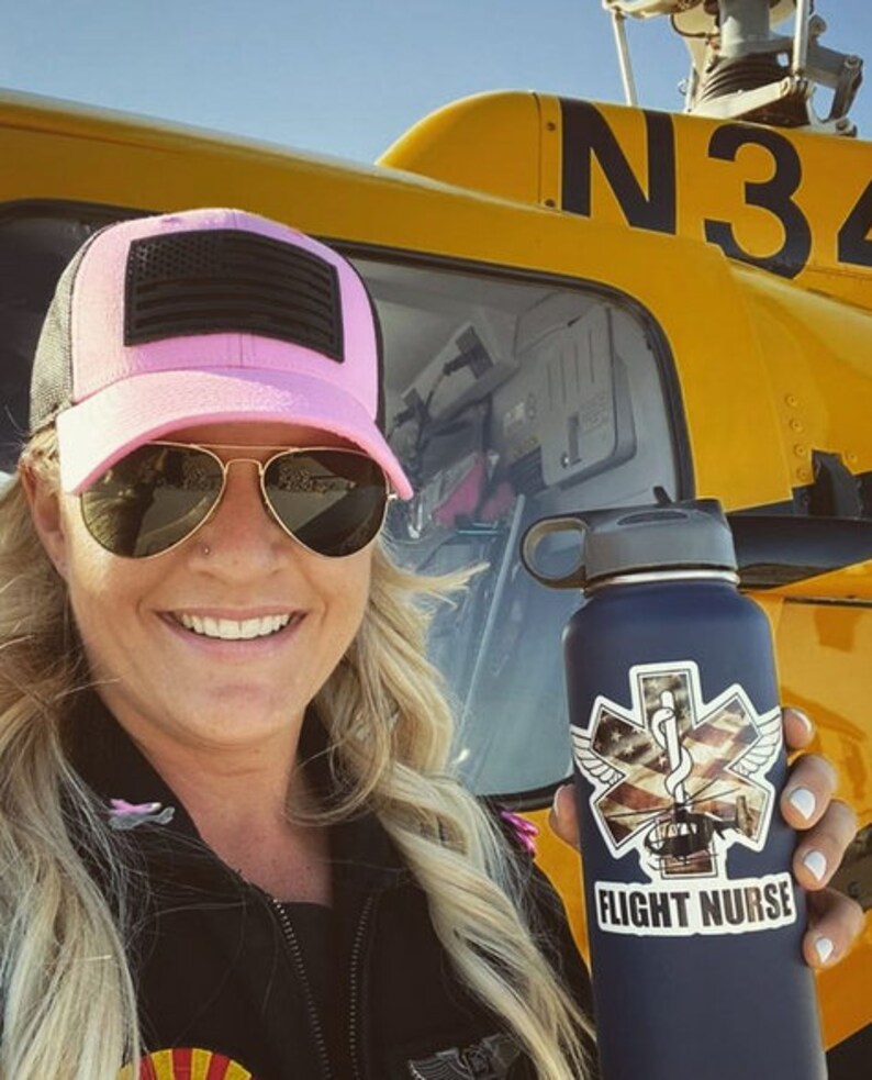 Weathered American Flag Flight Nurse RN EMS Star of Life Vinyl Sticker ...