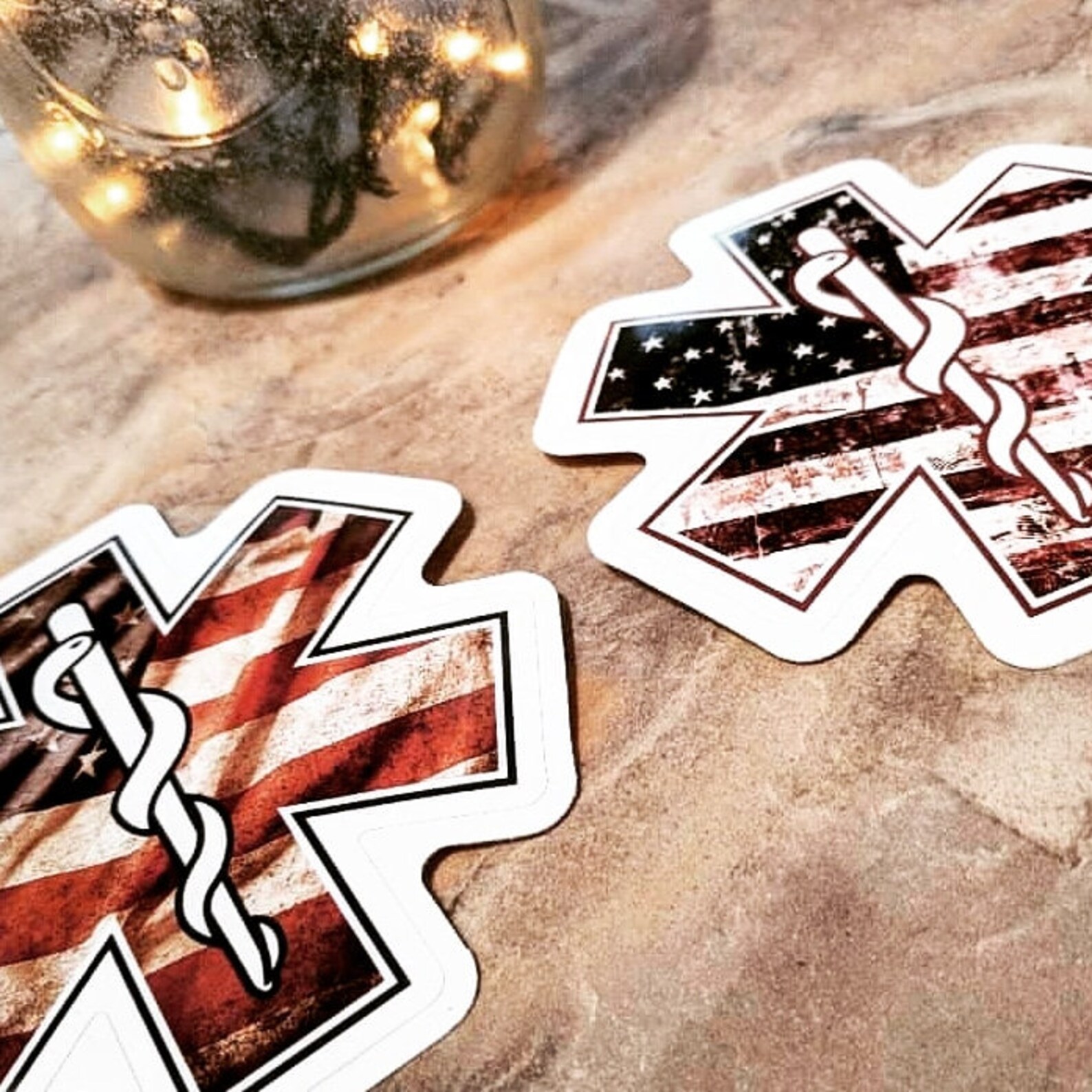Distressed American Flag Paramedic/emt/emr EMS Star of Life Vinyl ...