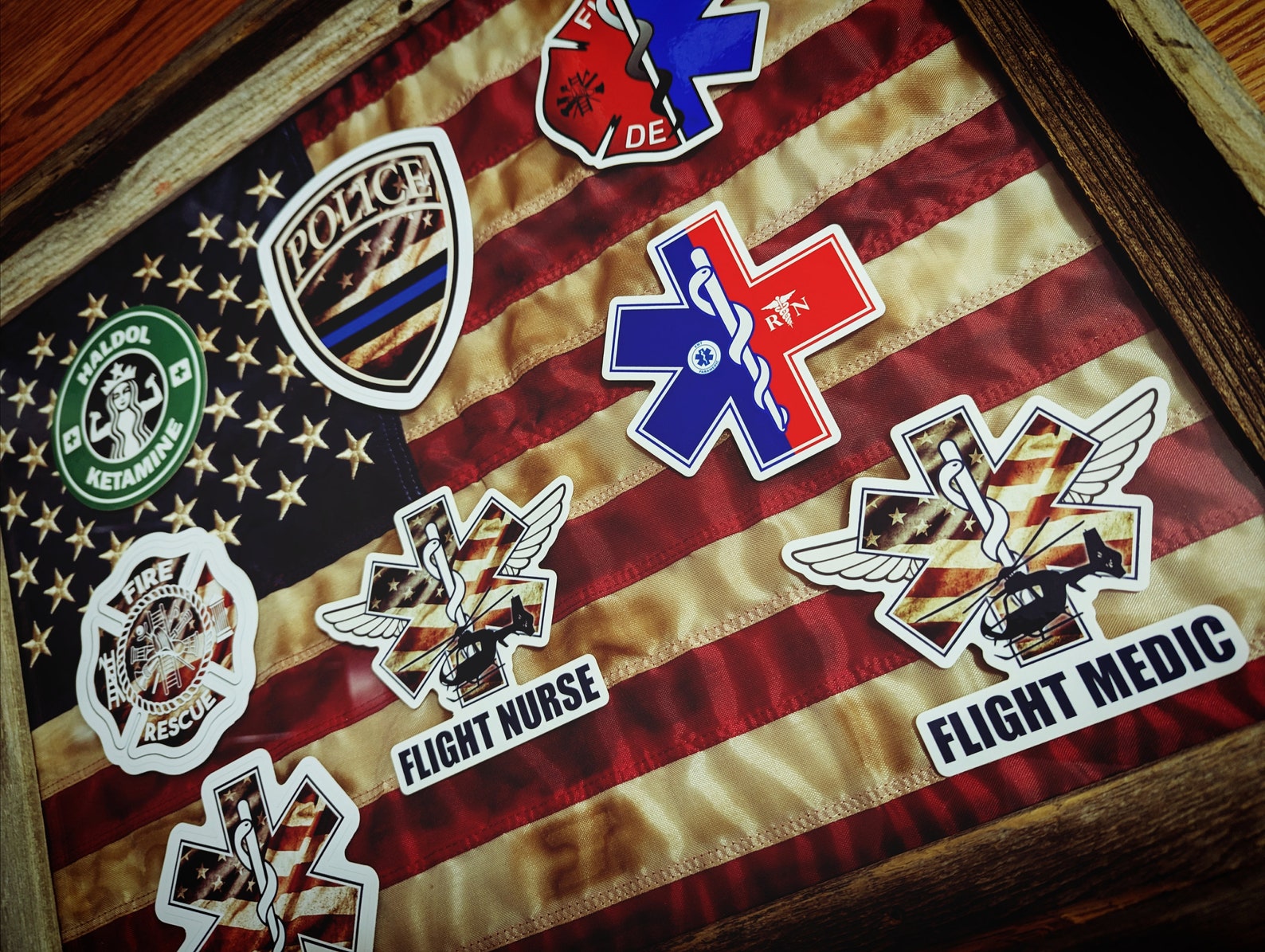 Distressed American Flag Paramedic/emt/emr EMS Star of Life Vinyl ...