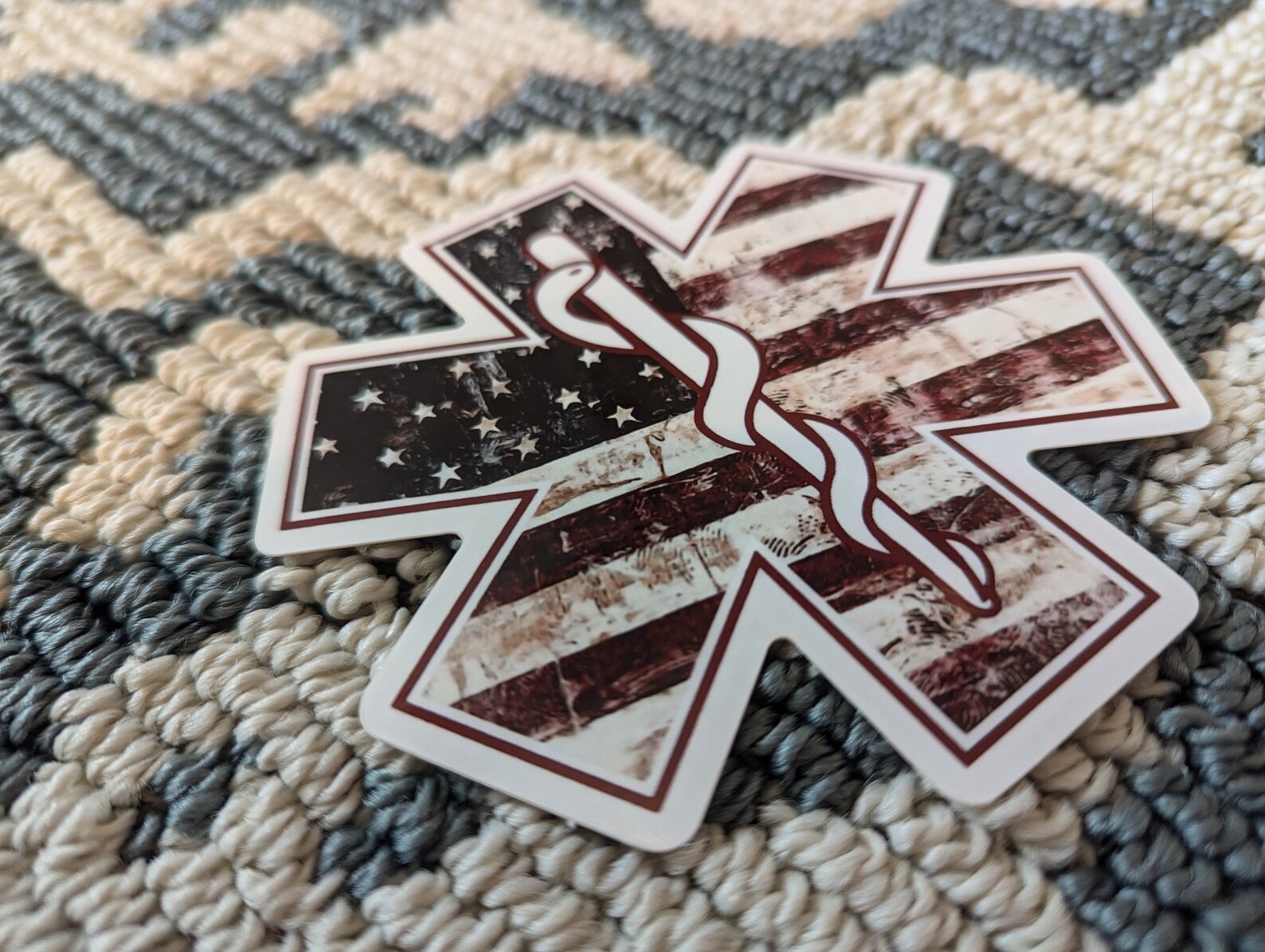 Distressed American Flag Paramedic/emt/emr EMS Star of Life Vinyl ...