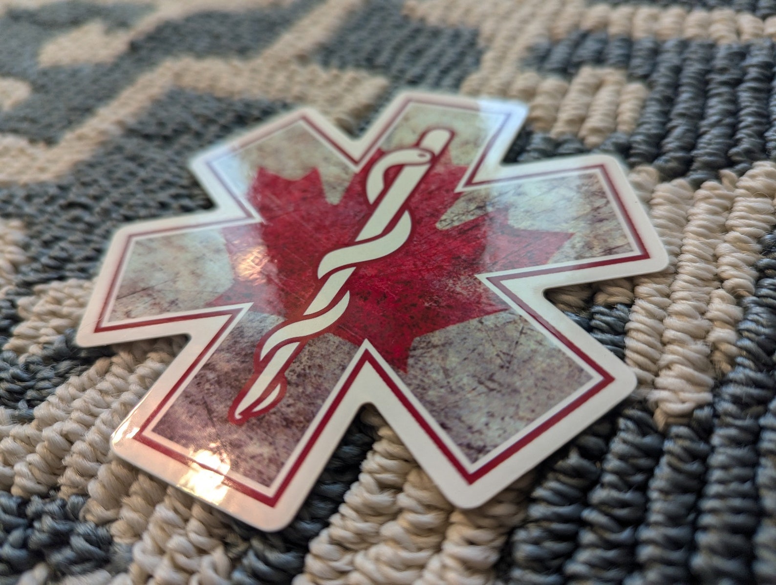 Distressed Canadian Flag Paramedic/emt/emr EMS Star of Life Vinyl ...